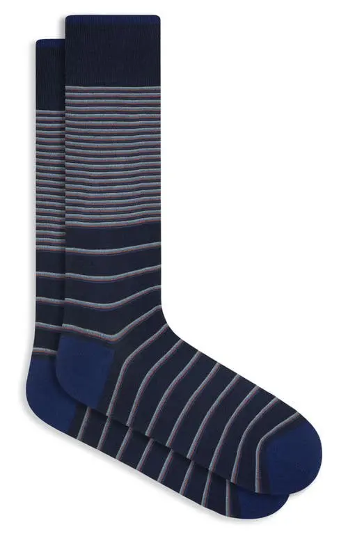 Bugatchi Stripe Cotton Blend Dress Socks