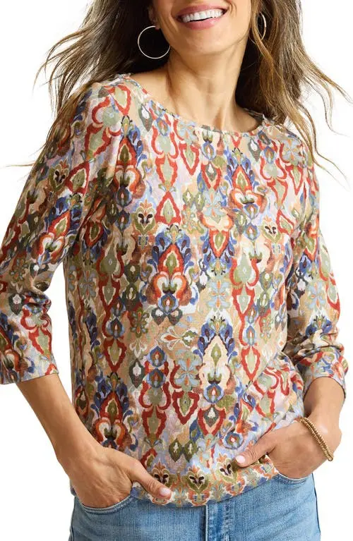 Tommy Bahama Ashby Isles Ikat Bateau Neck Top