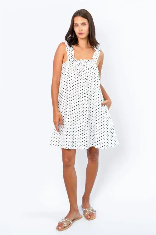 ME AND LIA Mila Polka Dot Dress With Gathered Neckline