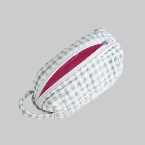 ME AND LIA Make-up Pouchsmall - Gingham Matcha