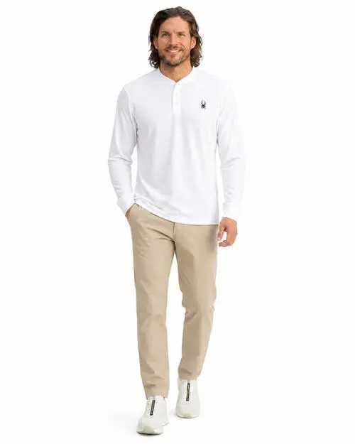 SPYDER Long Sleeve Thermal Henley Shirt - White