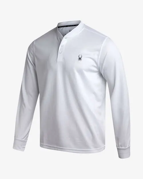 SPYDER Long Sleeve Thermal Henley Shirt - White