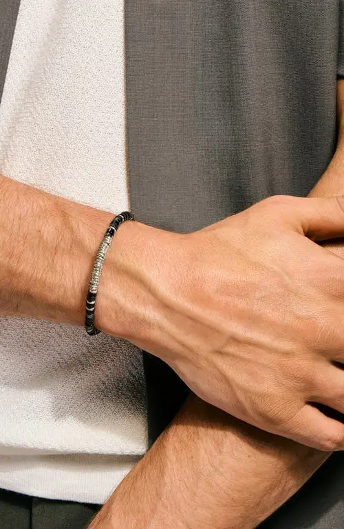 John Hardy Heishi Sterling Onyx & Hematite Bracelet