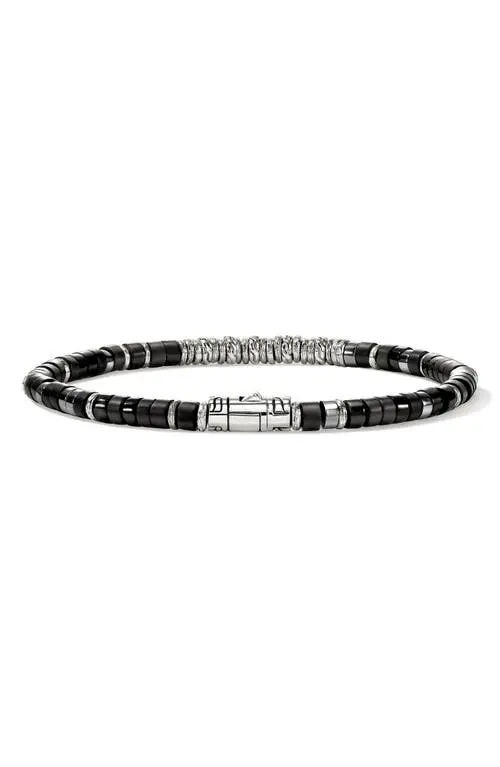 John Hardy Heishi Sterling Onyx & Hematite Bracelet