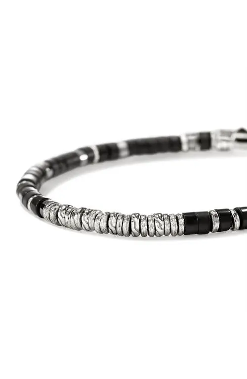 John Hardy Heishi Sterling Onyx & Hematite Bracelet