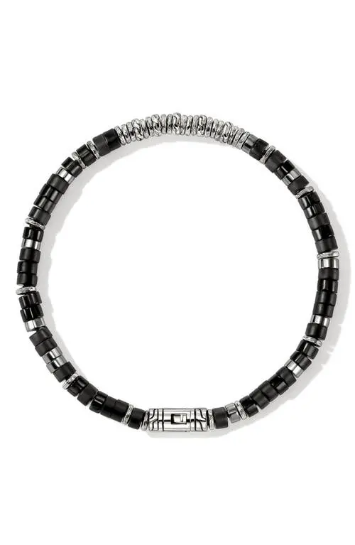 John Hardy Heishi Sterling Onyx & Hematite Bracelet