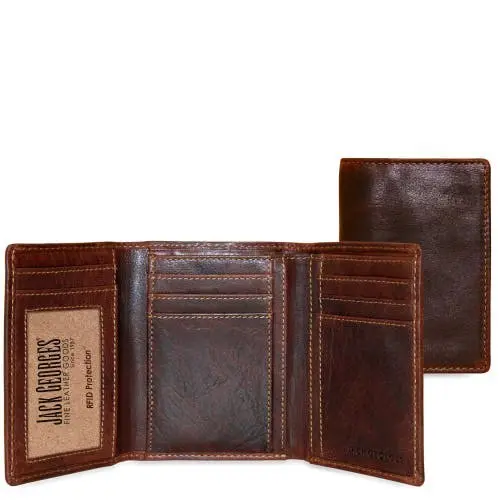 JACK GEORGES Voyager Tri-fold Wallet - Brown