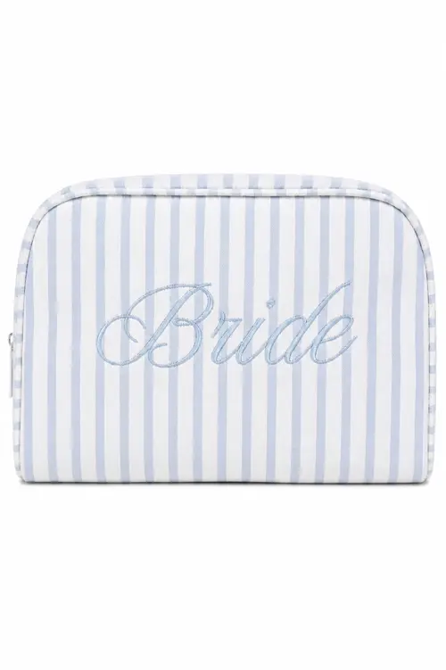UNTAMED PETALS Bride Striped Cosmetic Bag - Blue