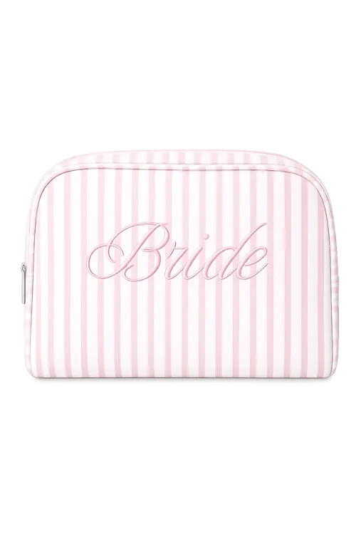 UNTAMED PETALS Bride Striped Cosmetic Bag - Pink