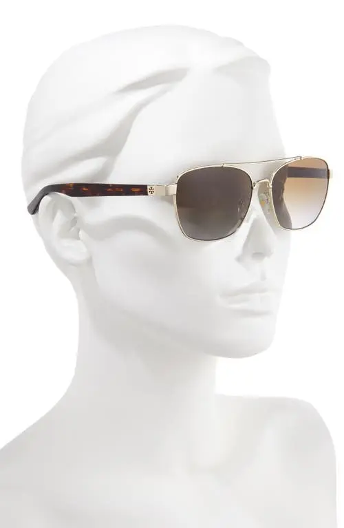 Tory Burch 57mm Polarized Gradient Navigator Sunglasses