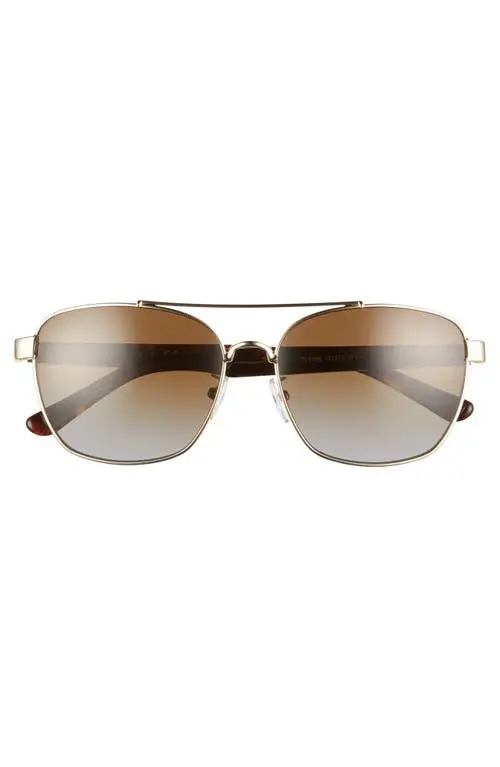 Tory Burch 57mm Polarized Gradient Navigator Sunglasses