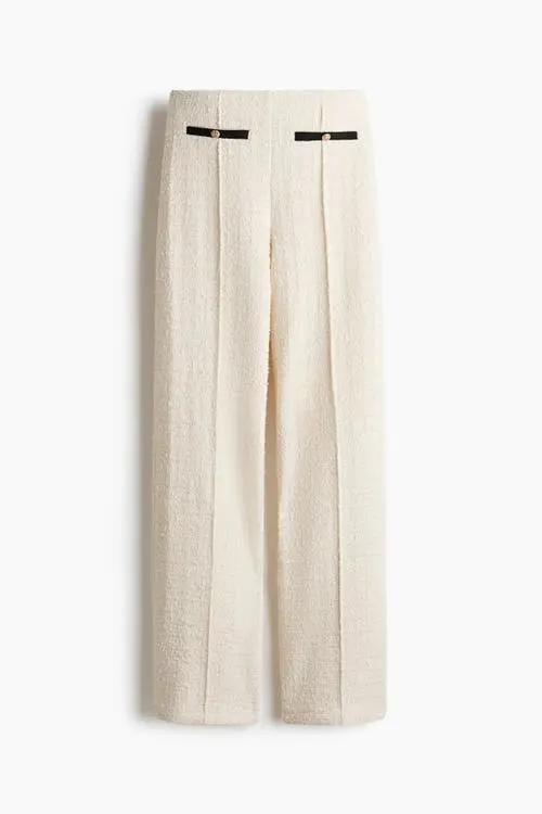 H&M Pull-on Bouclé-knit Pants With Shimmery Thread