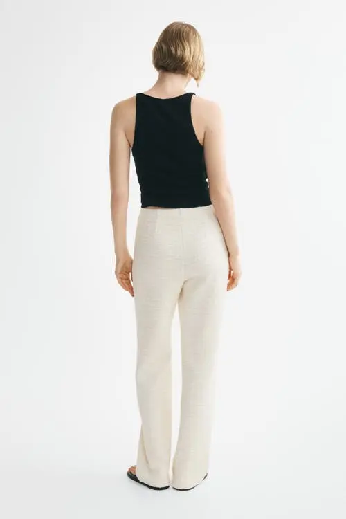 H&M Pull-on Bouclé-knit Pants With Shimmery Thread
