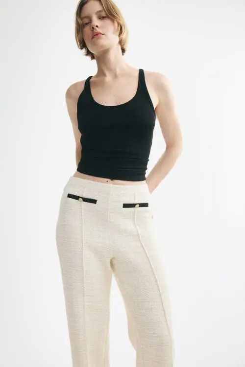 H&M Pull-on Bouclé-knit Pants With Shimmery Thread