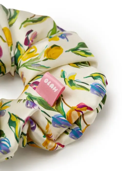 OLAH Tulip Printed Silk Scrunchie