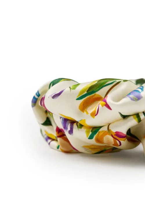 OLAH Tulip Printed Silk Scrunchie