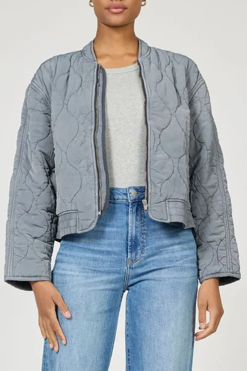 DEAR JOHN Maverick Zip Front Quilted Jacket - Turbulence