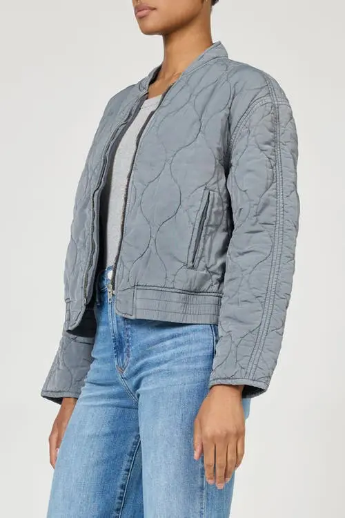 DEAR JOHN Maverick Zip Front Quilted Jacket - Turbulence