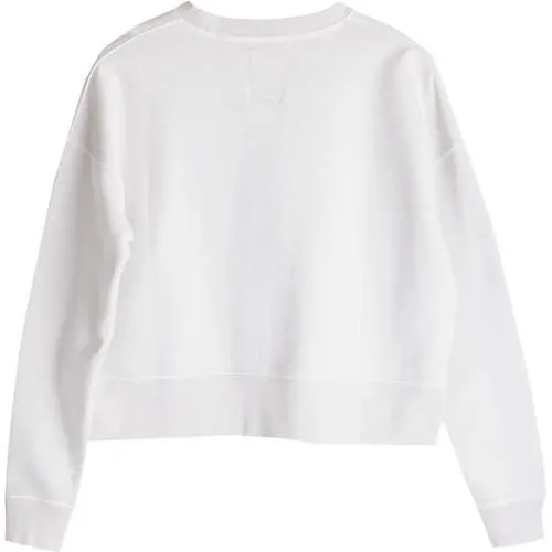 KAVU Crew Crop Top Organic Cotton Fleece Sweatshirt With Graphic