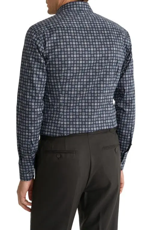 Eton Contemporary Fit Geometric Dress Shirt - Navy