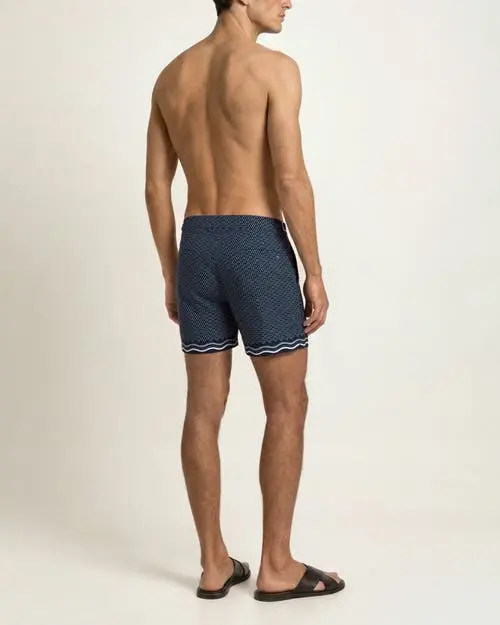 Orlebar Brown Setter Shorter Length Printed Swim Shorts In Ocra