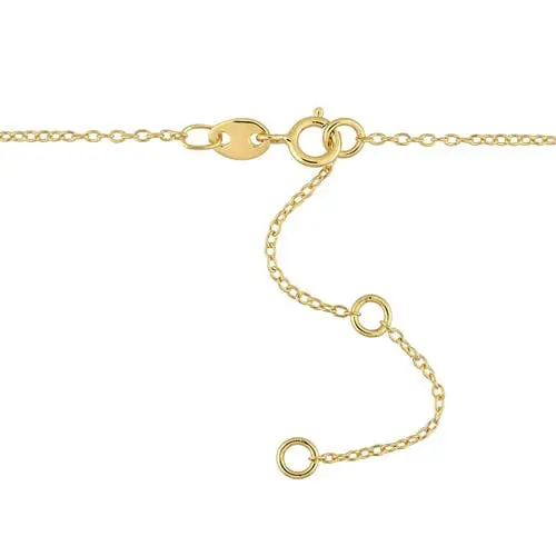 JULIANNA B. 1/6 Ctw Lab-grown Diamond Station Necklace In 18k Yellow Gold Plated Sterling Silver