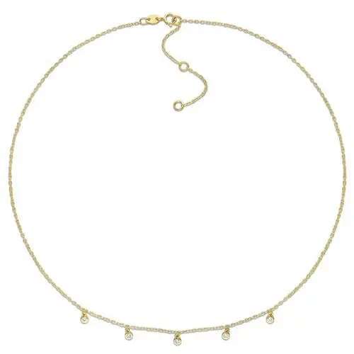 JULIANNA B. 1/6 Ctw Lab-grown Diamond Station Necklace In 18k Yellow Gold Plated Sterling Silver