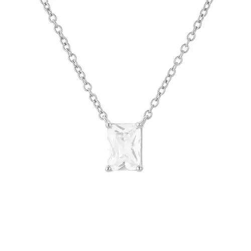 UNTAMED PETALS Astor Crystal Necklace - Metallic Silver
