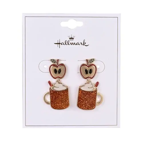 HALLMARK Apple Cider Mug Dangle Earrings