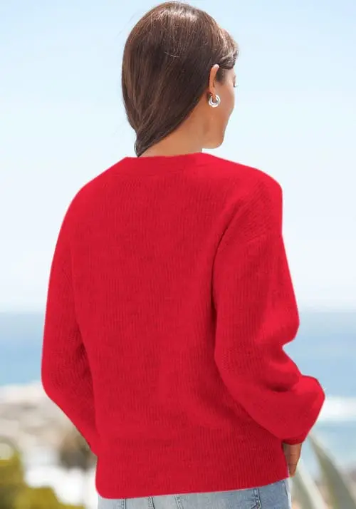 LASCANA Balloon Sleeve Sweater