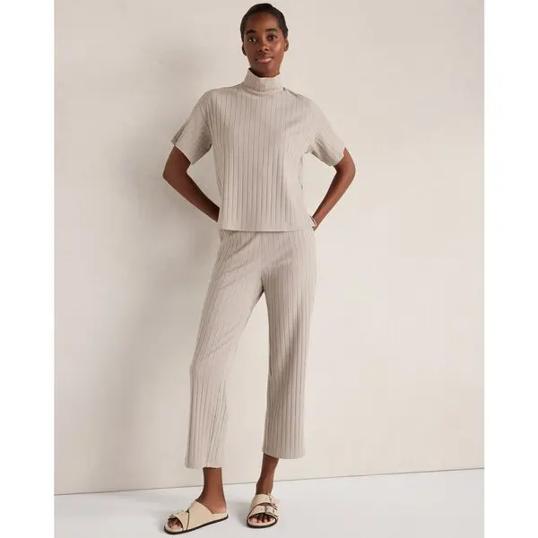 HAVEN WELL WITHIN Ribbed Straight Leg Ankle Pants
