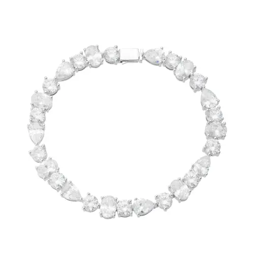UNTAMED PETALS Vivienne Crystal Bracelet - Metallic Silver