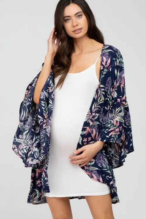 PINKBLUSH Floral Bell Sleeve Maternity Cover Up