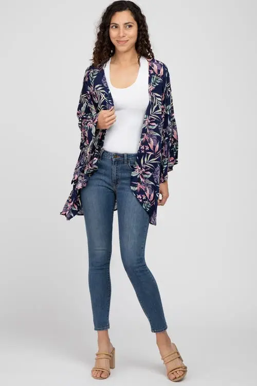 PINKBLUSH Floral Bell Sleeve Maternity Cover Up