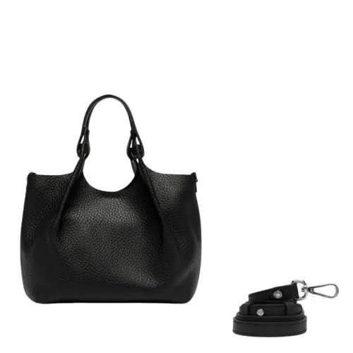 GIANNI CHIARINI Dua Leather Hobo Shoulder Bag - Black