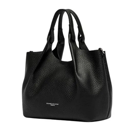 GIANNI CHIARINI Dua Leather Hobo Shoulder Bag - Black