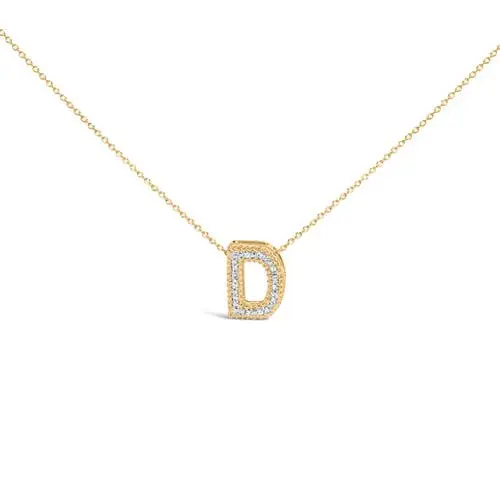 HAUS OF BRILLIANCE Yellow Gold Vermeil Diamond Accent "o" Initial Bubble Pendant Necklace - D