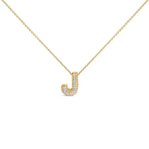 HAUS OF BRILLIANCE Yellow Gold Vermeil Diamond Accent "o" Initial Bubble Pendant Necklace - J