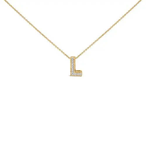 HAUS OF BRILLIANCE Yellow Gold Vermeil Diamond Accent "o" Initial Bubble Pendant Necklace - L