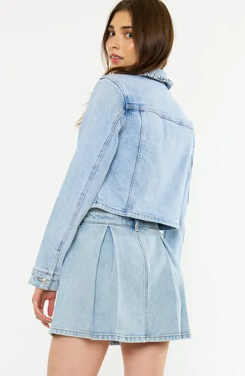 KANCAN Valerien Mid Rise Mini Skirt With Pleat And Bouclé Trim