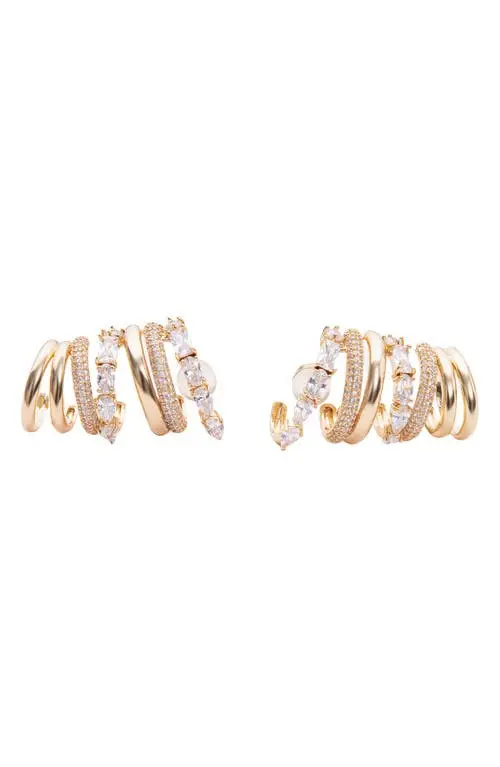 MELANIA CLARA Cubic Zirconia Ear Climbers - Gold
