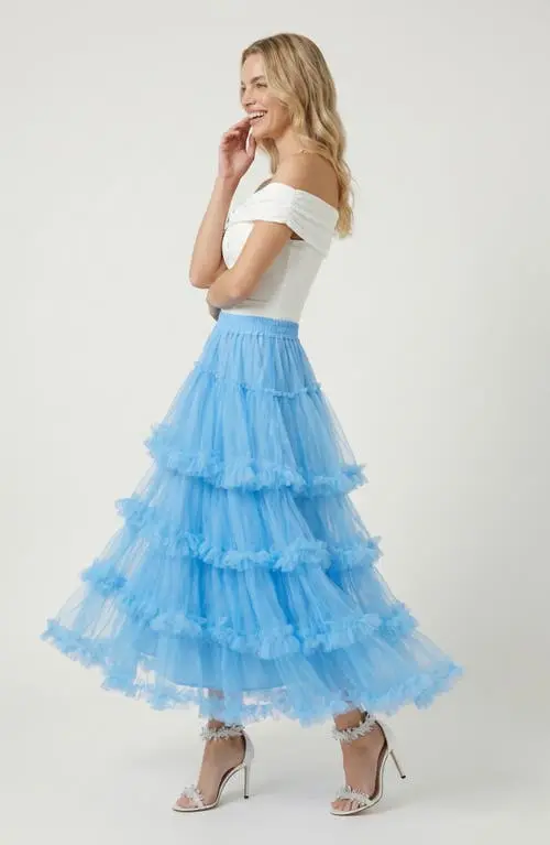 MODENAIRE Tiered Tulle Maxi Skirt