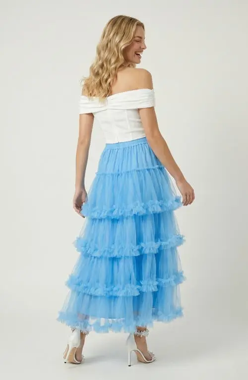 MODENAIRE Tiered Tulle Maxi Skirt