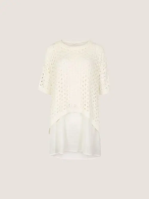 APRICOT Knitted Mesh Shimmer Layer Tunic