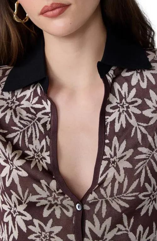 Diane Von Furstenberg Rae Botanical Print Knit Top