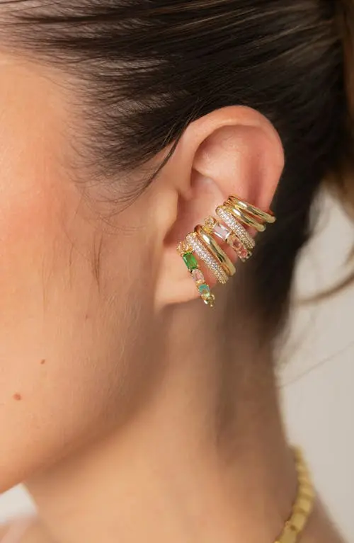 MELANIA CLARA 18k Gold Plated Cubic Zirconia And Multi-stone Ear Climbers