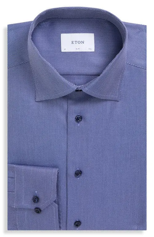 Eton Slim Fit Textured Cotton Dress Shirt
