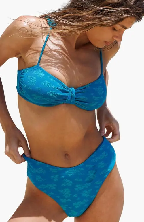 AQUARI Coco High-waisted Bikini Bottom - Blue Lagoon