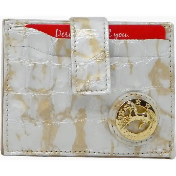 Cavalinho Gallop Patent Leather Card Holder 576 - Beige/white
