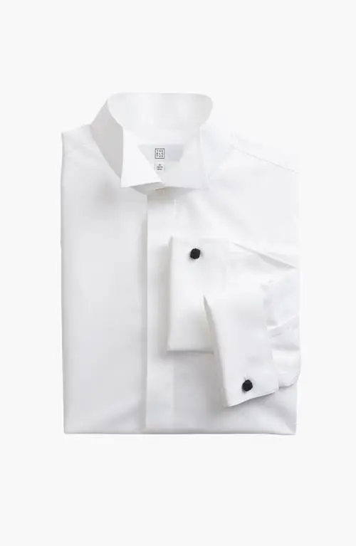 THE BLACK TUX Classic Wing Collar Fly Front Dress Shirt
